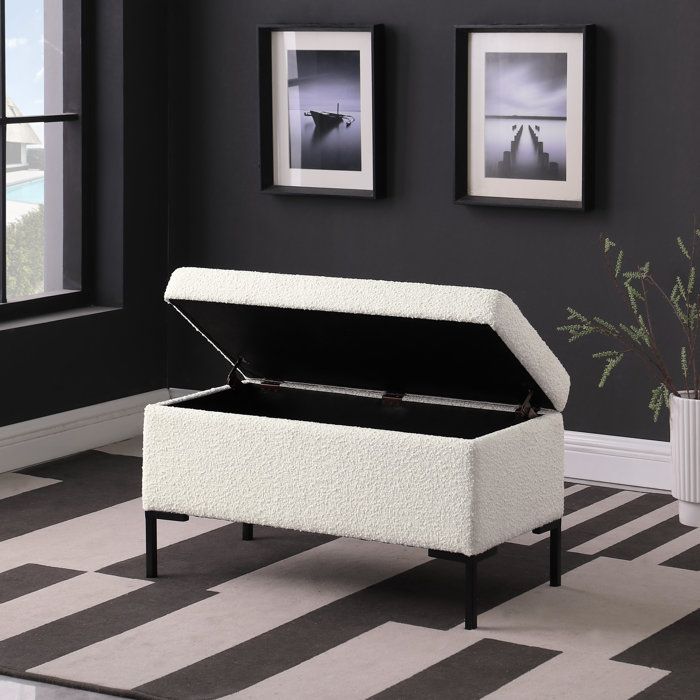 Mercury Row® Briony Upholstered Flip Top Storage Bench & Reviews | Wayfair