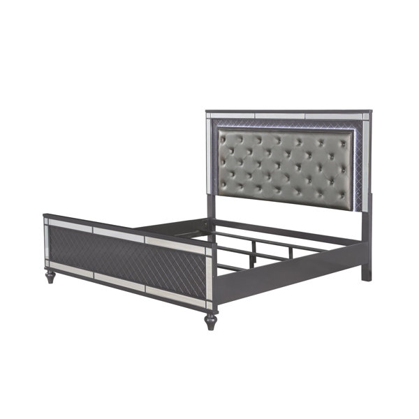 House of Hampton® 4-1_Adeline LED Upholstered Panel Bedroom Set | Wayfair