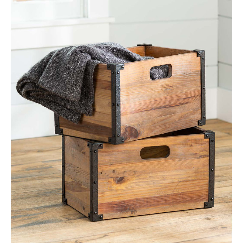 Plow & Hearth Solid Wood Crate Set & Reviews | Wayfair