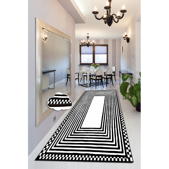Bless international Black/White Rug | Wayfair