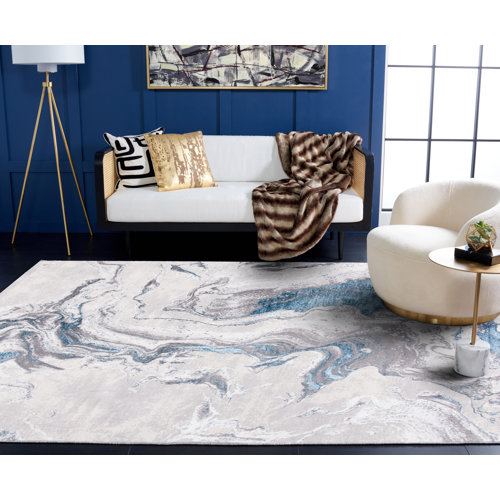 Mercury Row® Alfonzo Gray/Blue Rug & Reviews | Wayfair