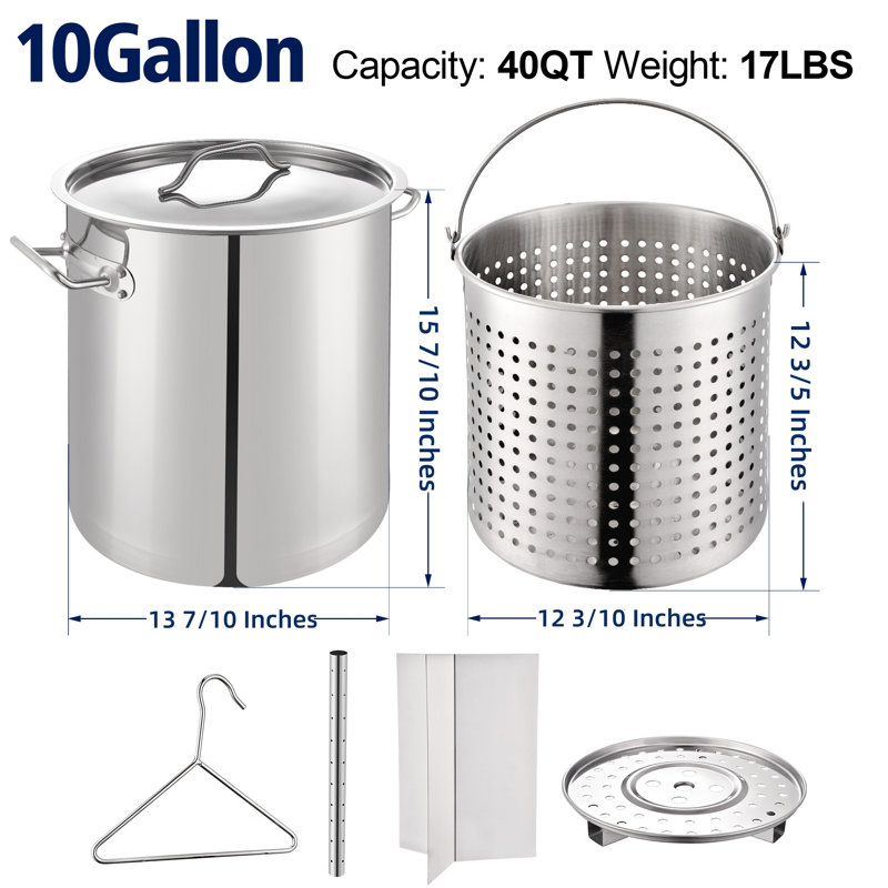 Arc 32Qt Stainless Steel Stockpot For Seafood Boil Crawfish Boil Pot ...