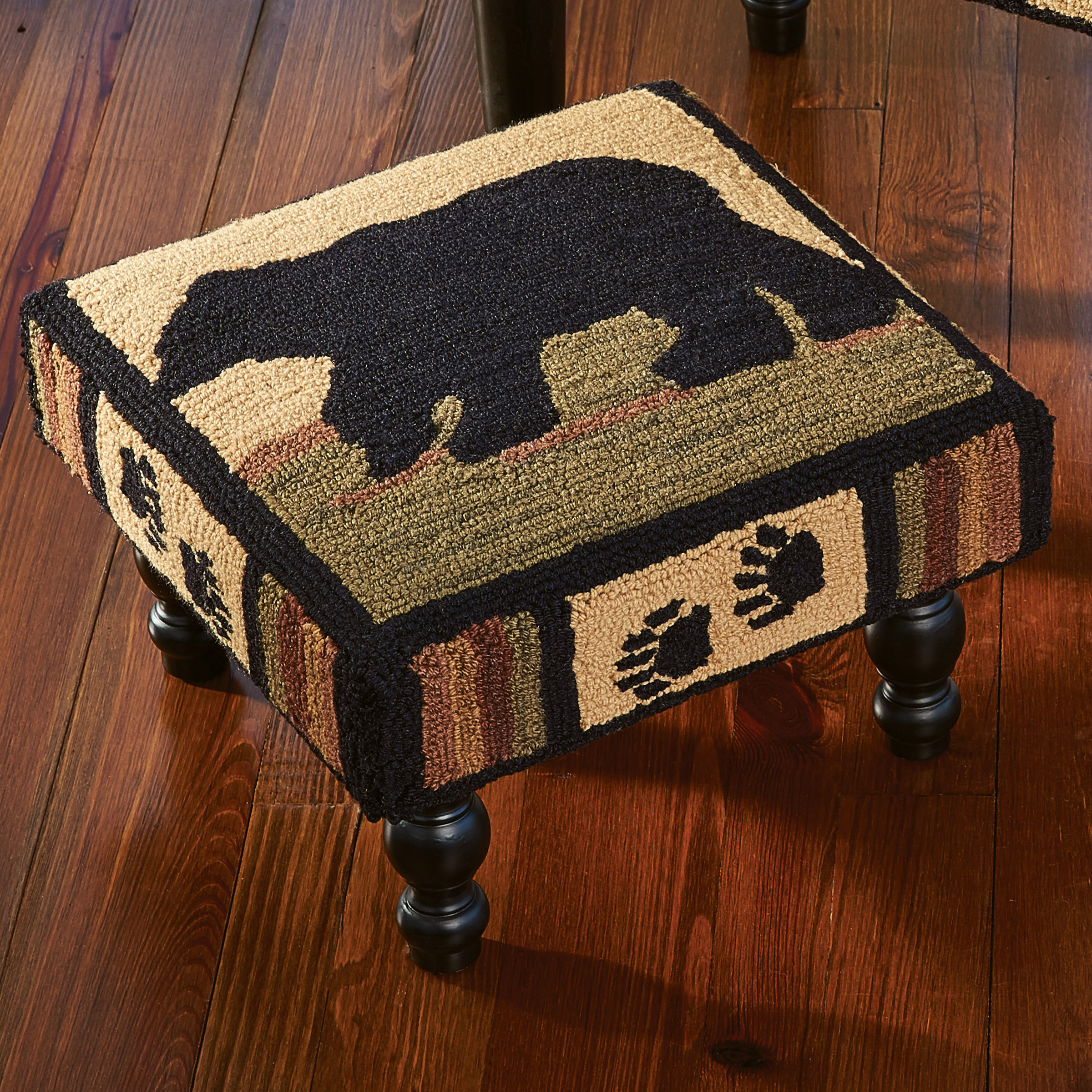 Millwood Pines Adirondack Bear Hooked Stool | Wayfair
