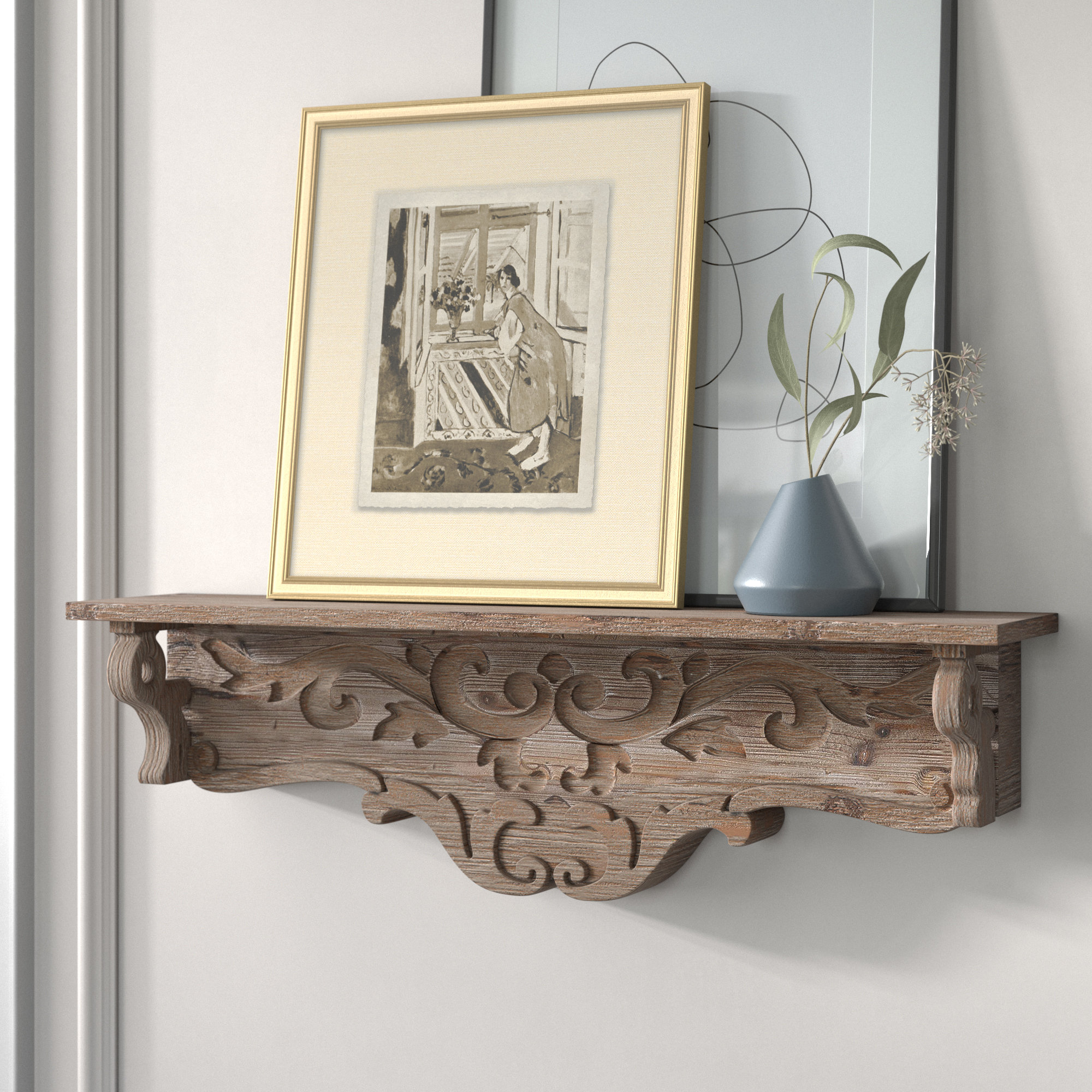 One Allium Way® Padula Crafted Fir Wall Accent Shelf & Reviews | Wayfair