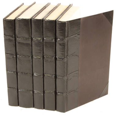 Leather Books 5 Piece Exotic Croc II Decorative Book Set | Perigold