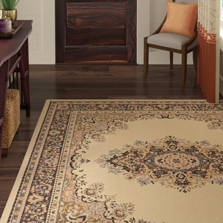 World Menagerie Balthrop Oriental Ivory/Black/Browm Area Rug & Reviews ...