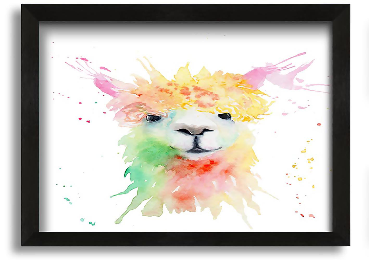 Bloomsbury Market Splatter Colour Alpaca - Picture Frame Painting on ...