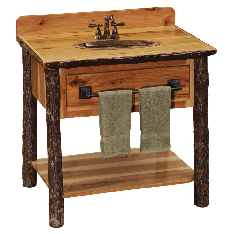 Fireside Lodge Hickory 32" Open Vanity Base Only | Wayfair