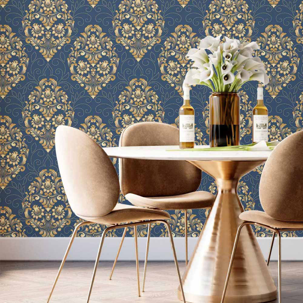 House of Hampton® Delesia Peel & Stick Damask Wallpaper | Wayfair