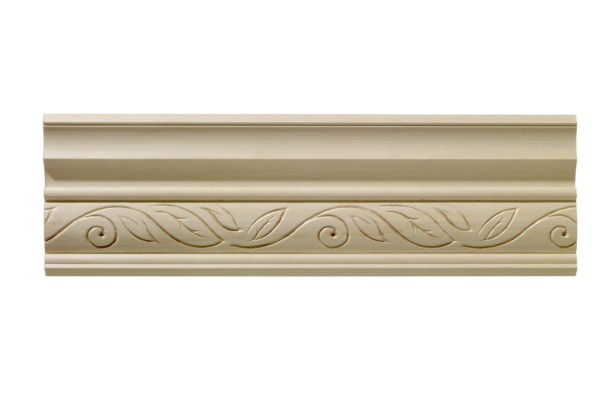 Ornamental Mouldings Hardwood Clean Scroll Moulding 3.75" H x 96" W x 0 ...
