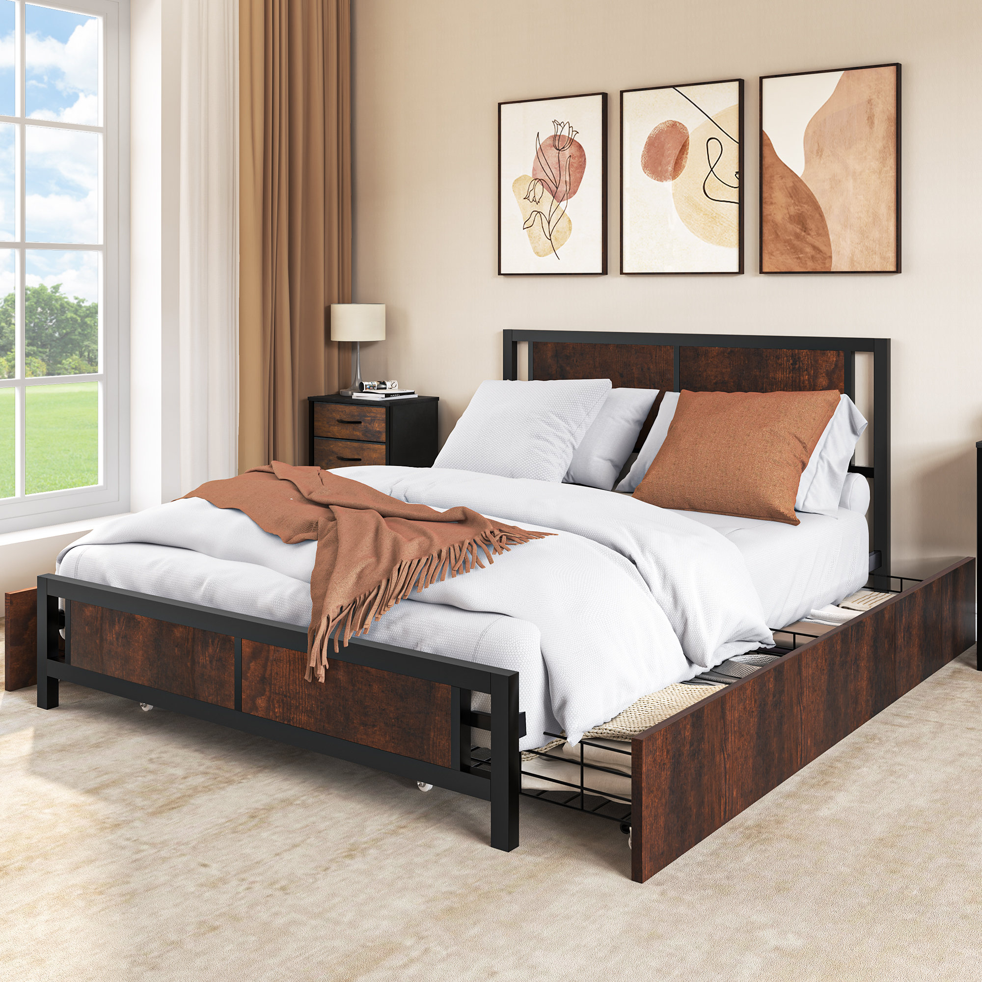 YITAHOME Solid Wood Storage Bed - Wayfair Canada