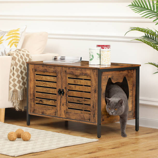 Tucker Murphy Pet™ 52" Cinnamin Enclosure Furniture Wooden Cat Condo ...