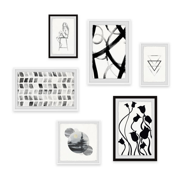 Highland Dunes Strinko In Pose II - 6 Piece Picture Frame Gallery Wall ...