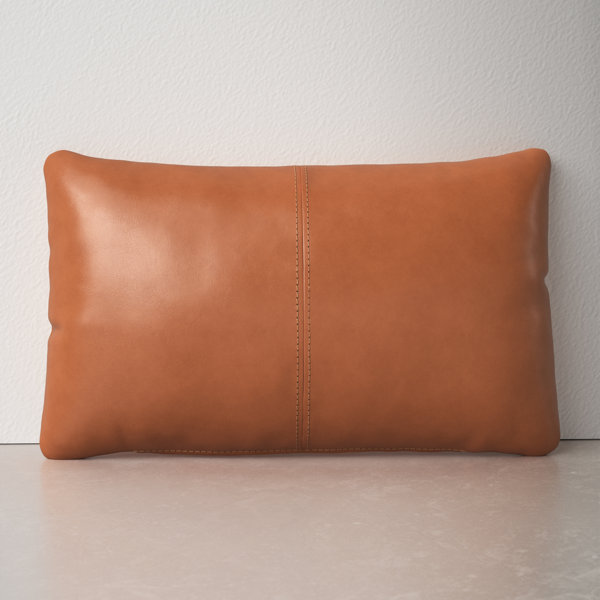 AllModern Darryn Leather/Suede Throw Pillow | Wayfair