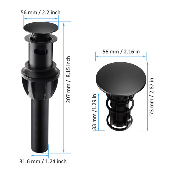 Hskbath Drain Stopper Bathroom Sink Drain with Overflow | Wayfair