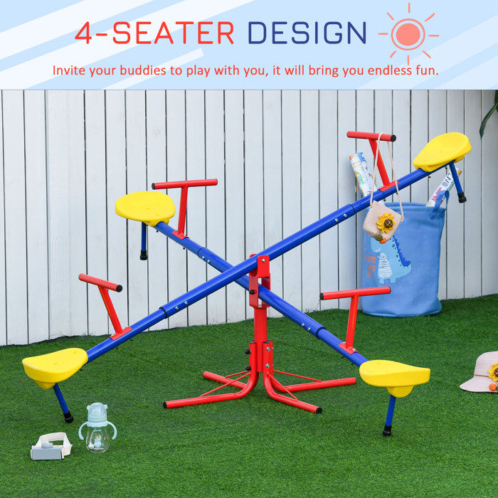 Outsunny 4 Seat Plastic Teeter Totter & Reviews | Wayfair