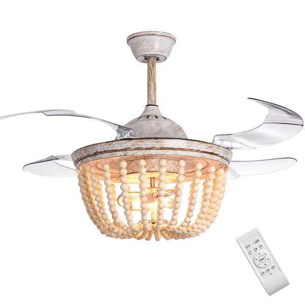 Bungalow Rose Preet 42'' Ceiling Fan with Beaded Accents and Light Kit ...