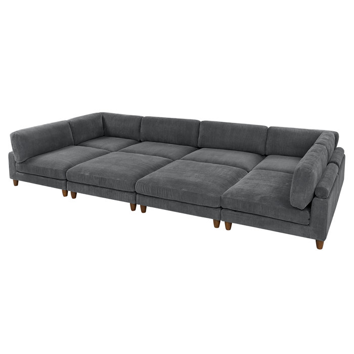 Wade Logan® 8 - Piece Upholstered Sectional & Reviews | Wayfair