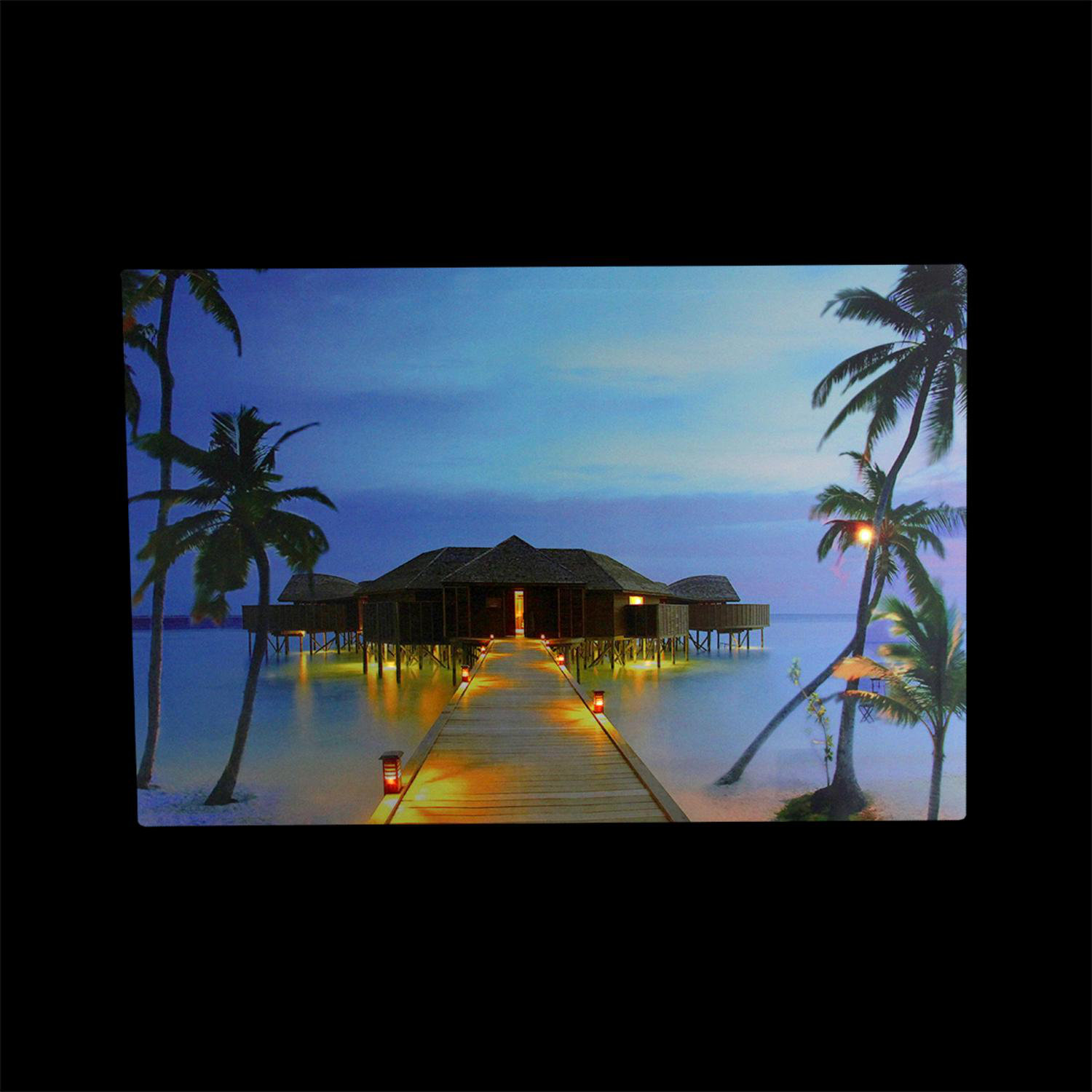 Northlight LED Lighted Tropical Paradise Island Beach Scene Canvas Wall ...