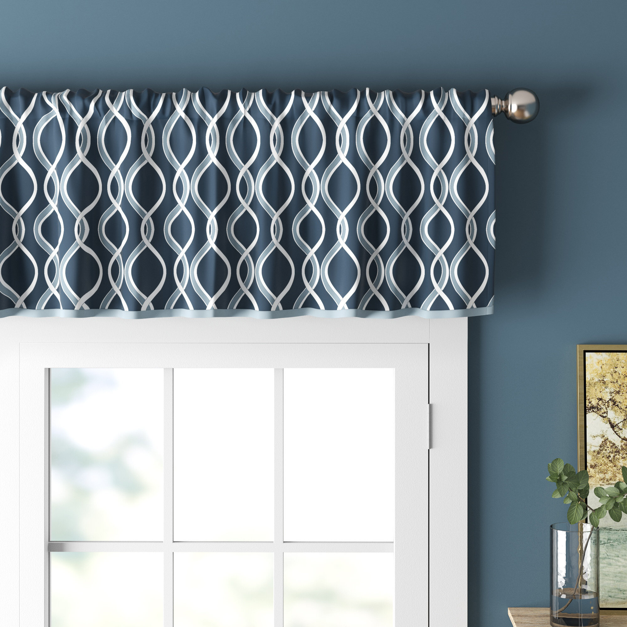 Lark Manor Kristy Geometric Tailored 50'' Window Valance & Reviews ...
