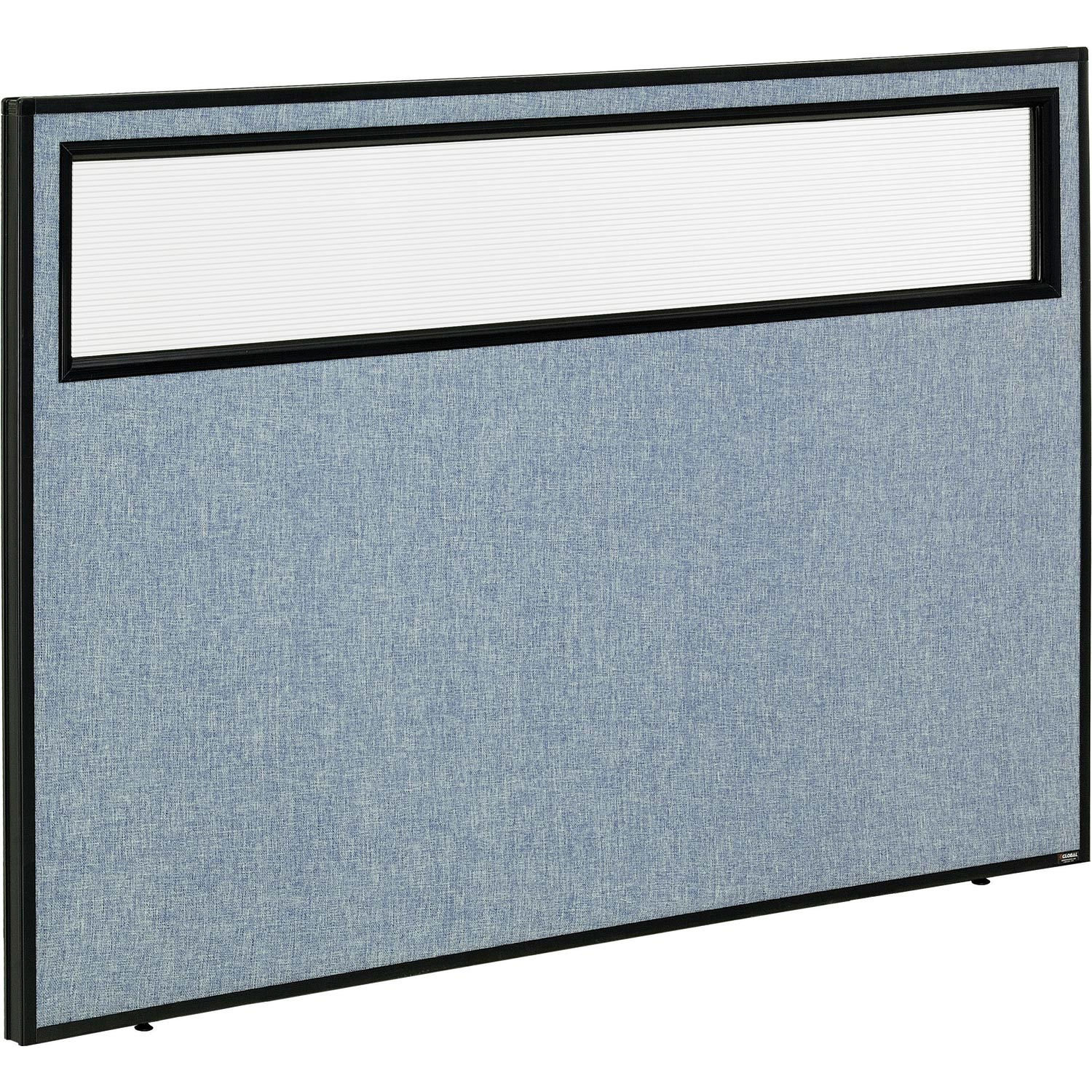 Interion Blue Office Partition Panel With Partial Window | Wayfair