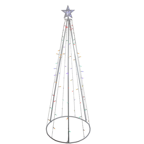 Northlight 6' Multi-Color LED Lighted Cone Tree Outdoor Christmas ...
