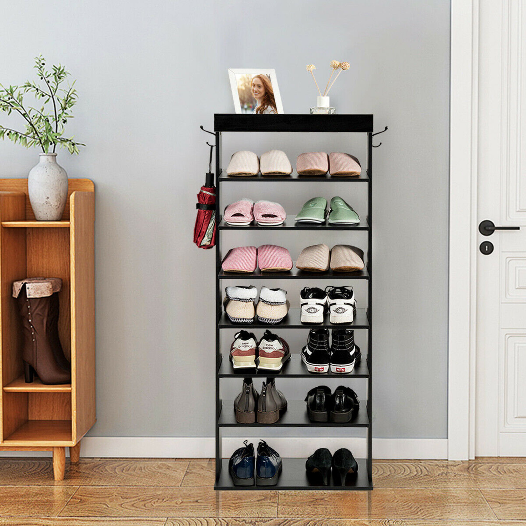 Gymax 14 Pair Shoe Rack & Reviews | Wayfair