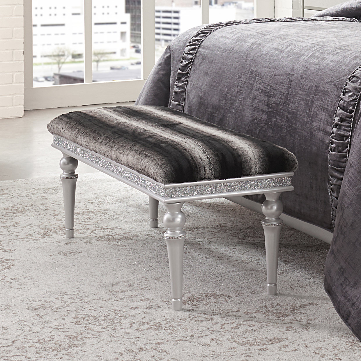 Michael Amini Melrose Plaza Upholstered Bench | Wayfair