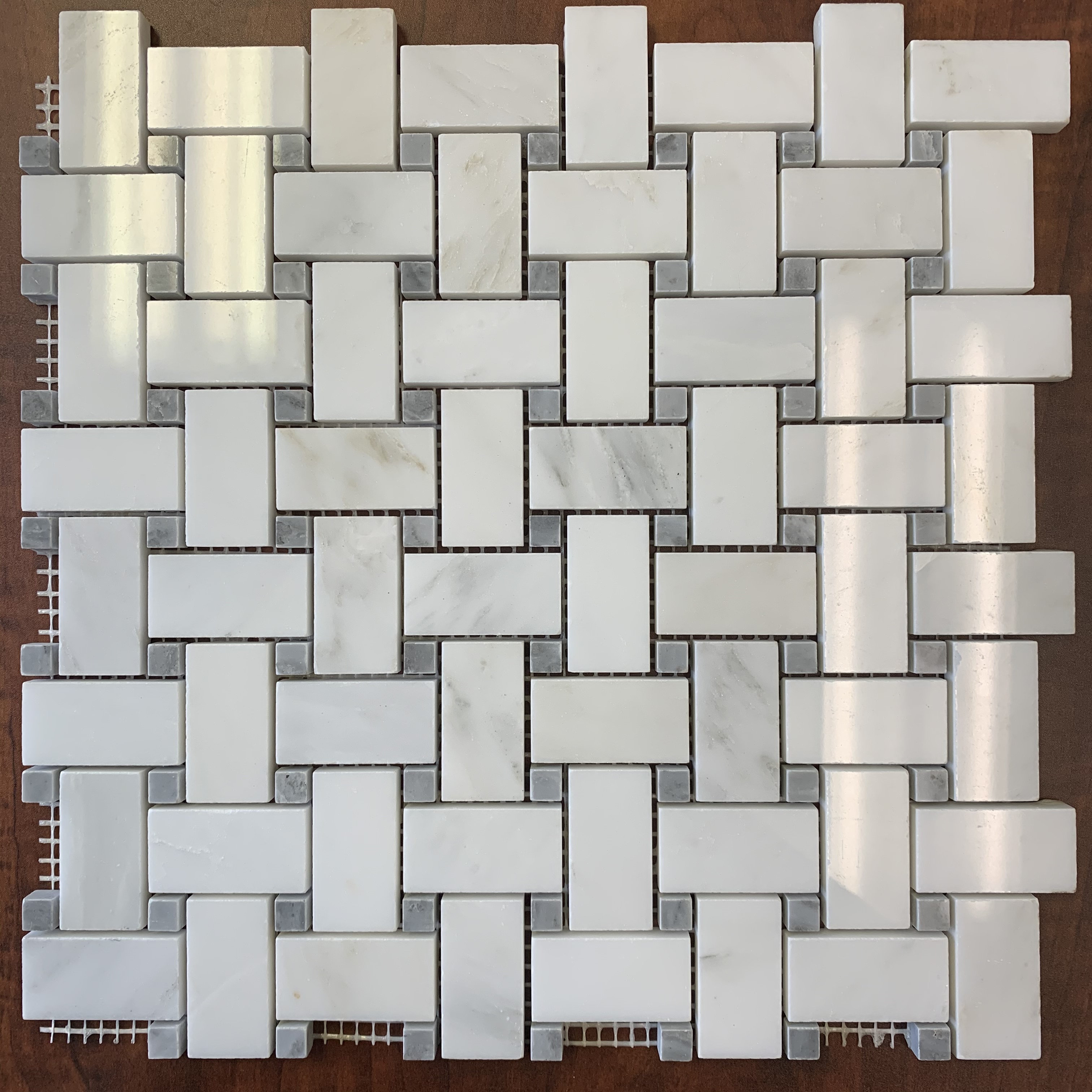 Mango Tile Alps 12" x 12" Marble Mosaic Herringbone Mosaic Wall & Floor ...