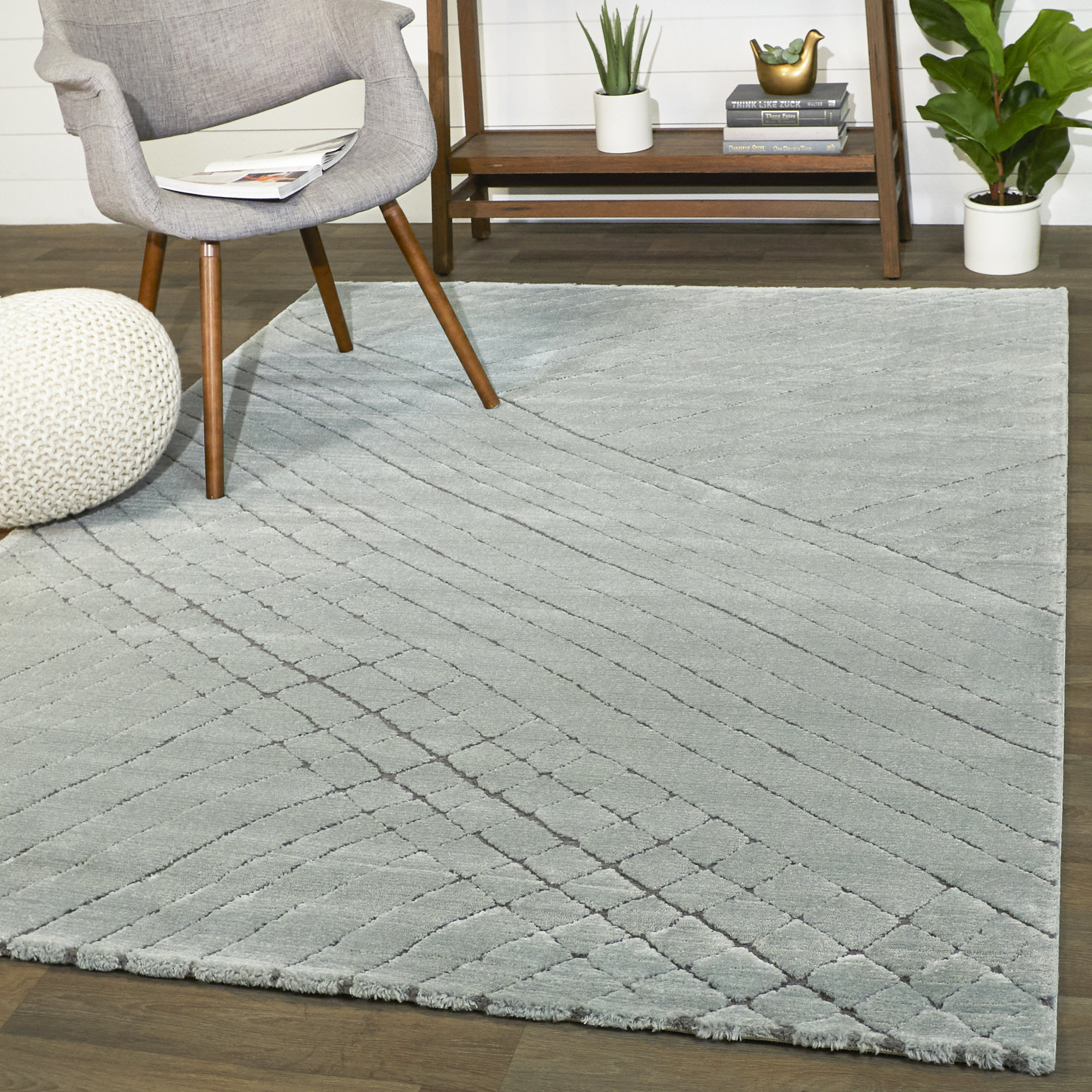 Union Rustic Ironton Performance Cyan Rug | Wayfair