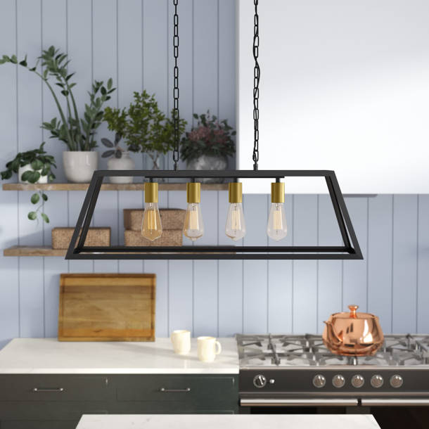 Gracie Oaks Selfridge 4 - Light Kitchen Island Linear Pendant & Reviews ...