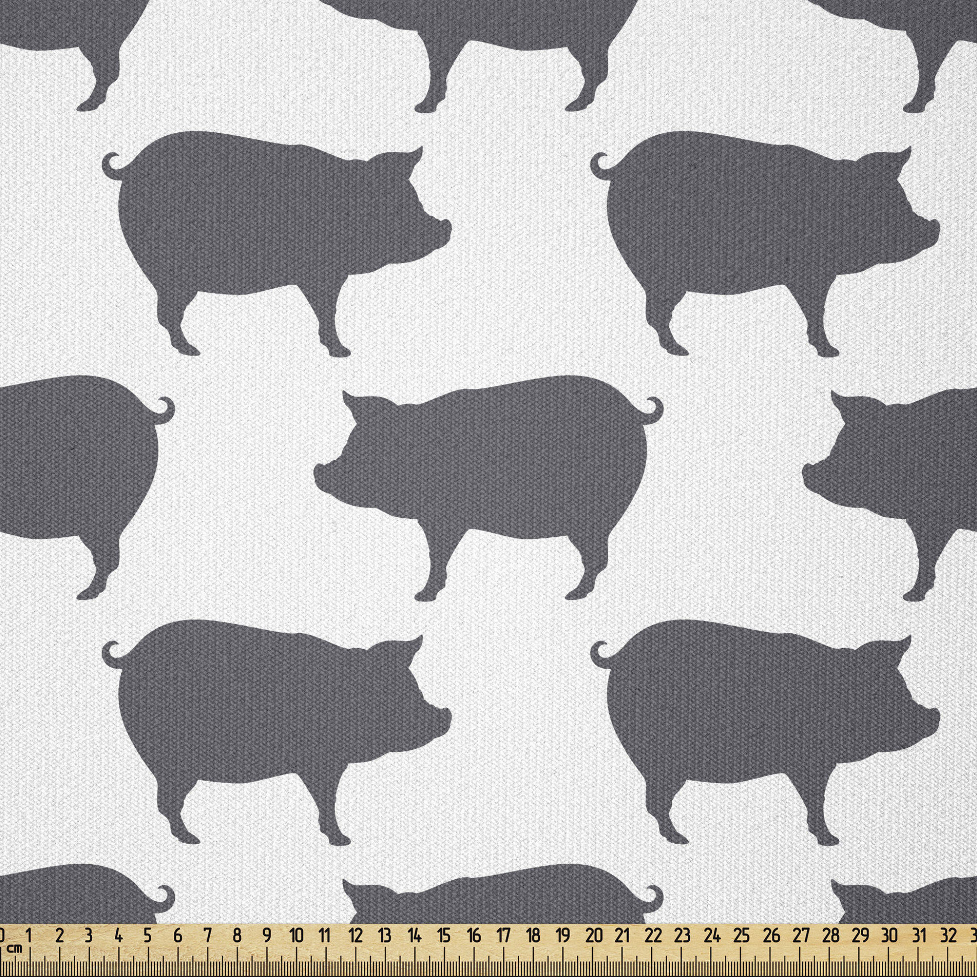 East Urban Home Pig Fabric By The Yard, Continuous Pig Animal ...