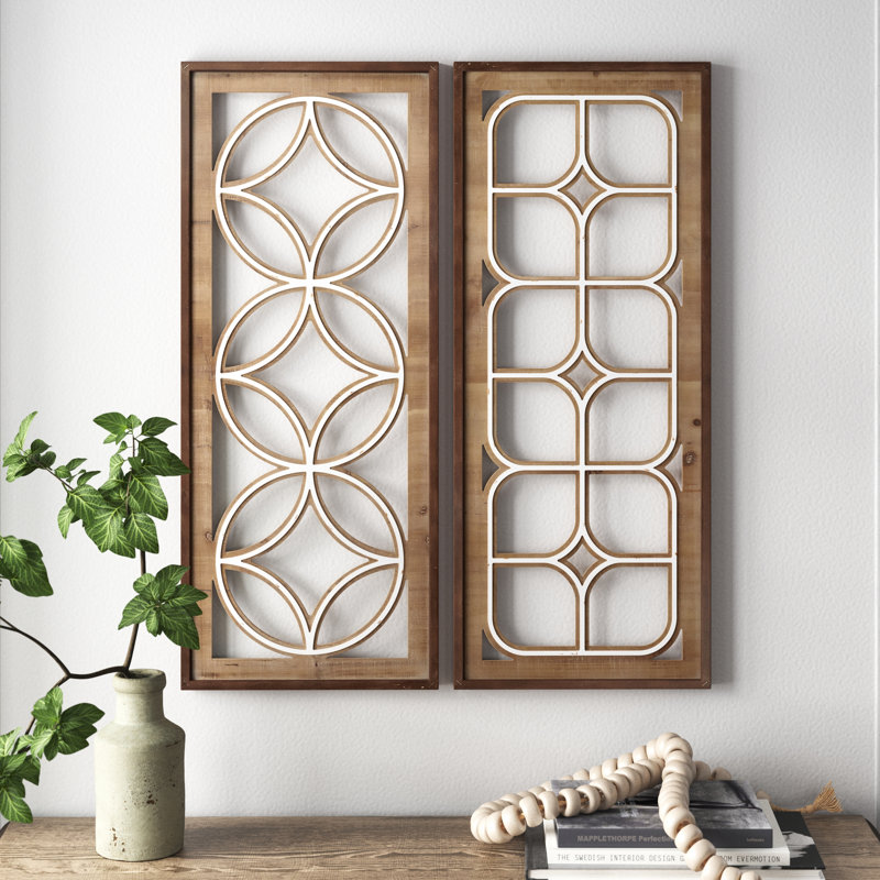 Kelly Clarkson Home 2 Piece Wood Geometric Wall Décor Set | Wayfair