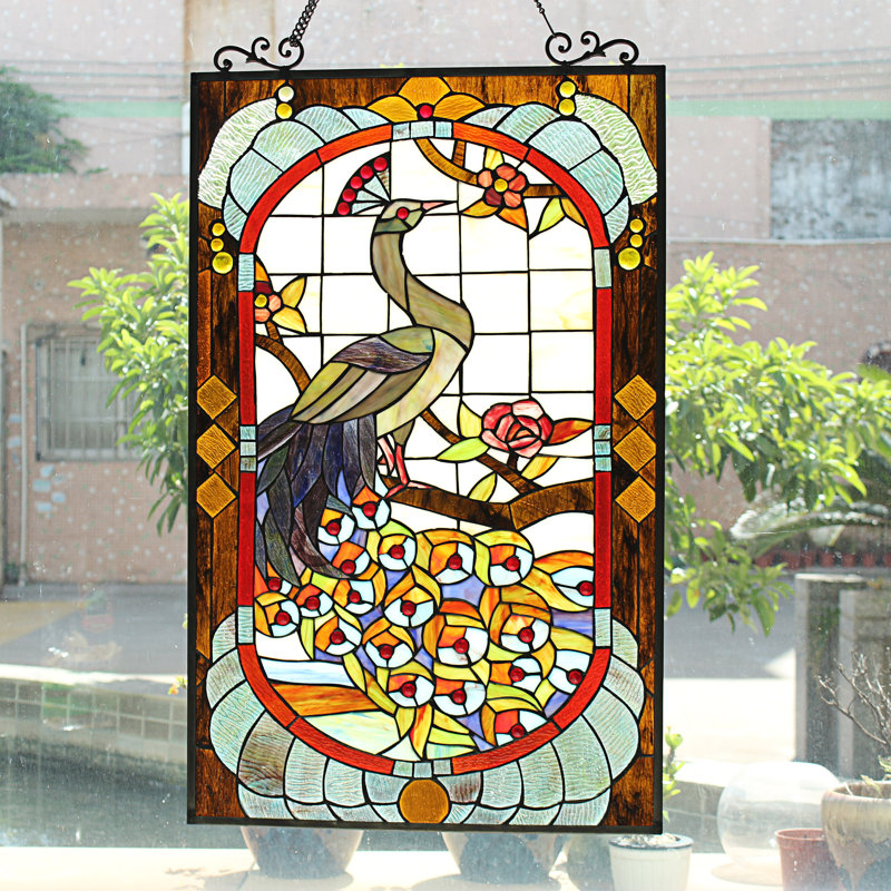 Bungalow Rose Animal Stained Glass Window Panel & Reviews | Wayfair