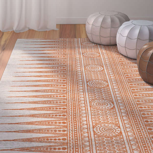 Dakota Fields Allard Ivory/Orange/Gray Rug & Reviews | Wayfair