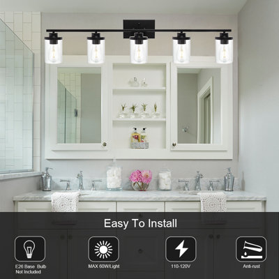 Greyleigh™ Charlbury 5 - Light Dimmable Vanity Light & Reviews | Wayfair