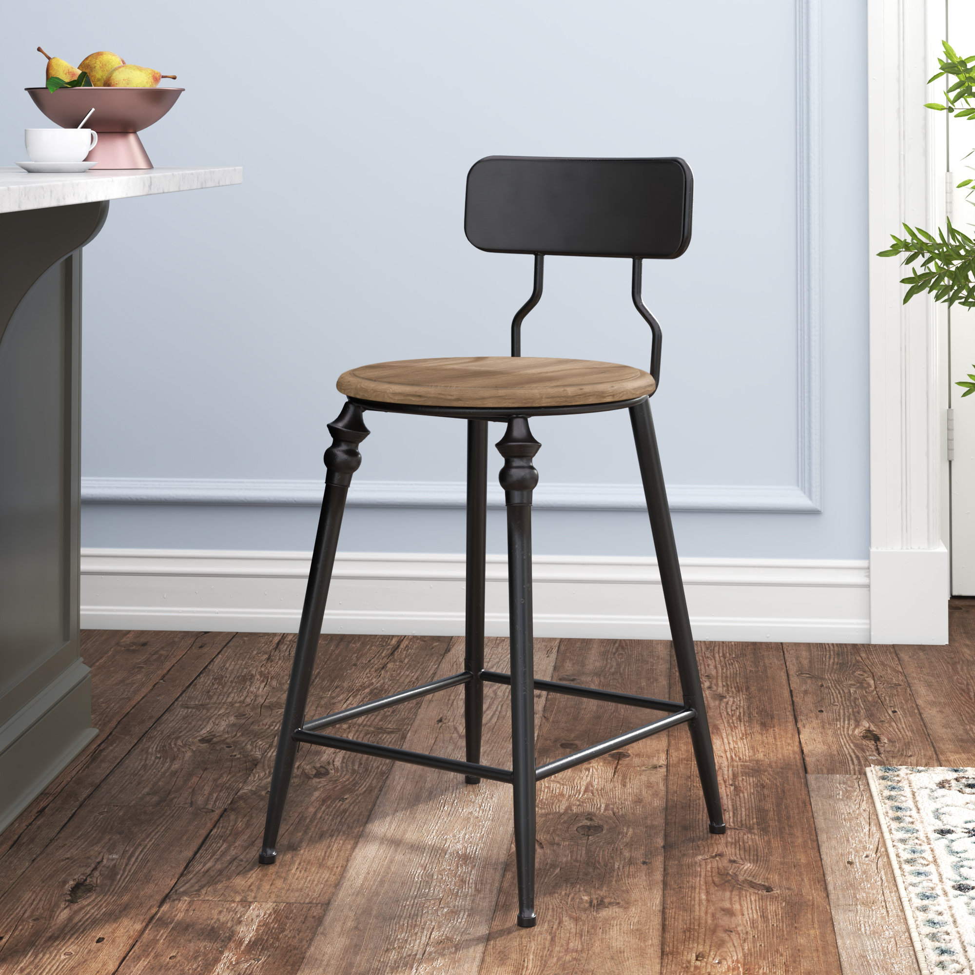 Kelly Clarkson Home Meredith Solid Wood Counter Stool & Reviews ...