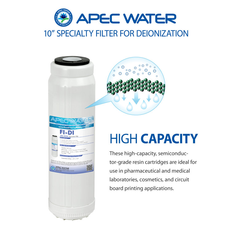 APEC Water Systems FI-DI 10" Mixed Bed Deionization DI Cartridge | Wayfair