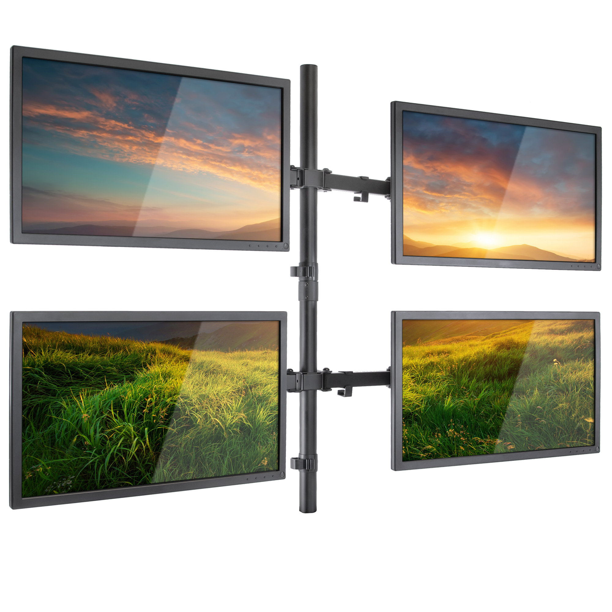 Mount-It Black Multi Screen Pole Mount for Screens Holds up to 17.6 Lb ...