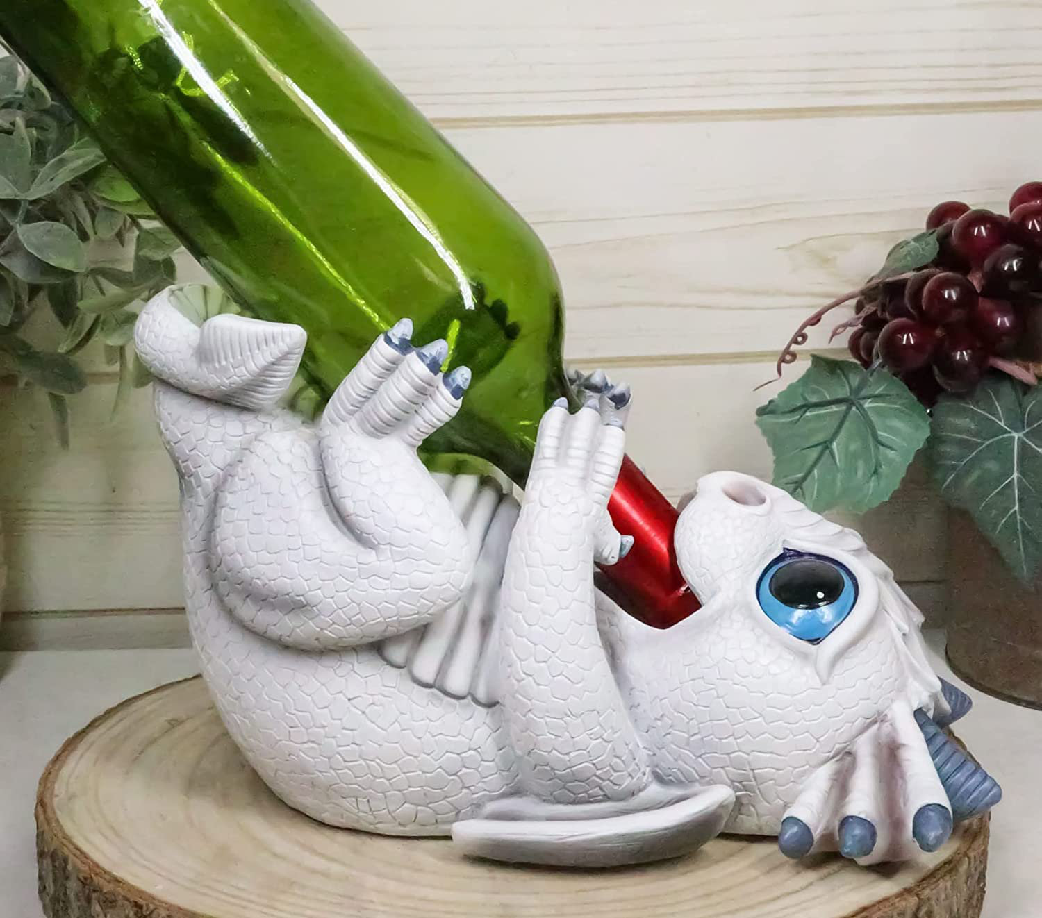 The Holiday Aisle® Gardina Dreamland Frozen Frostbite Ice Snow White Baby Dragon Hatchling Wine ...