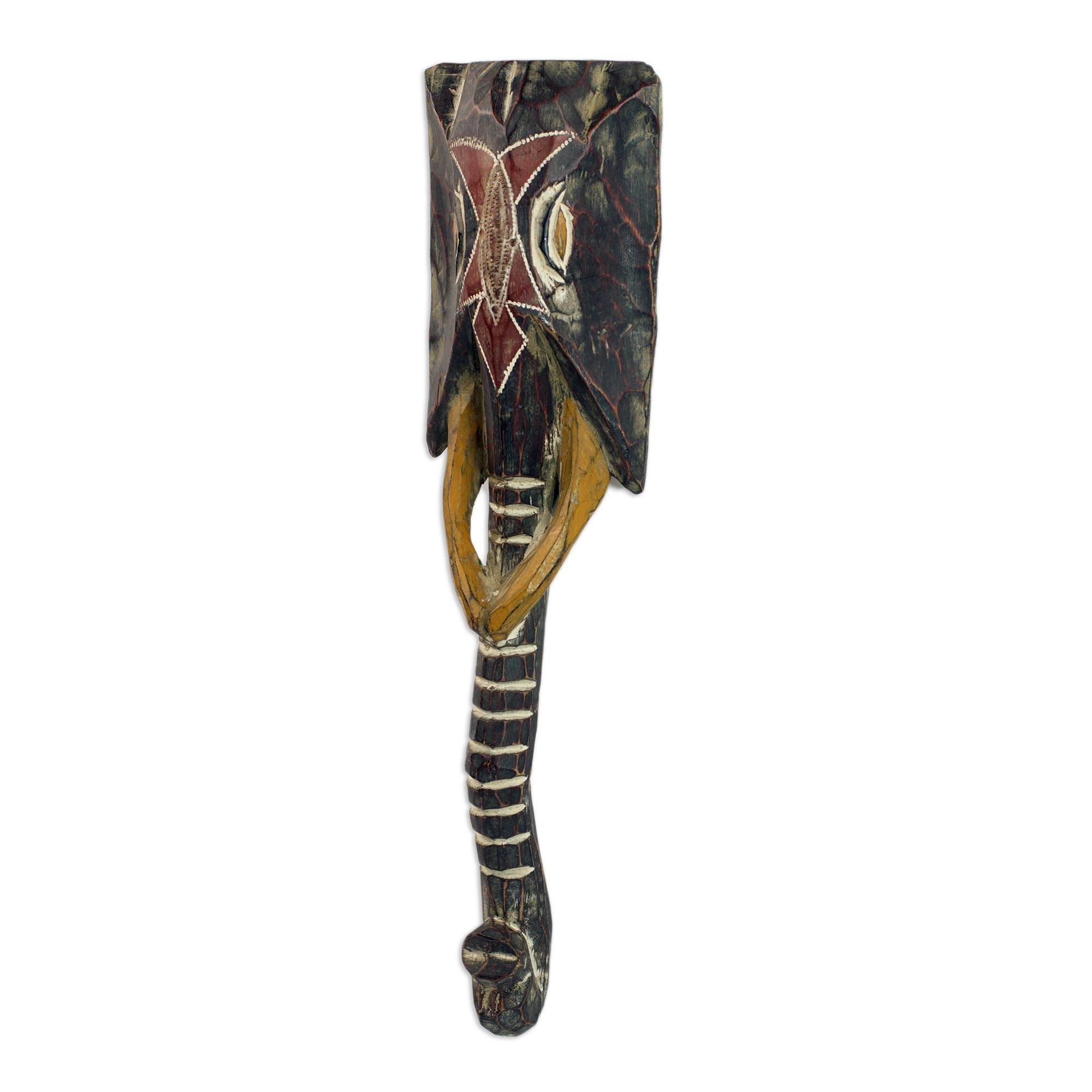 Bungalow Rose Elephant Trunk African Wood Mask | Wayfair