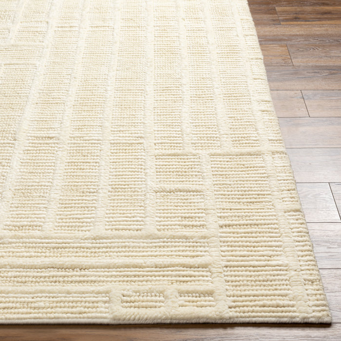 Laurel Foundry Modern Farmhouse Ulmer Handmade Wool Cream Rug | Wayfair