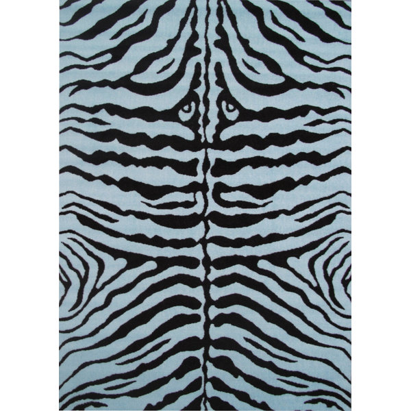 Blue-zebra-rug | Wayfair