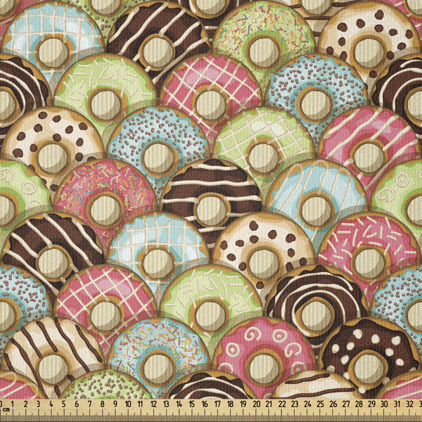 East Urban Home Tea Party Fabric By The Yard, Colorful Delicious Donuts ...