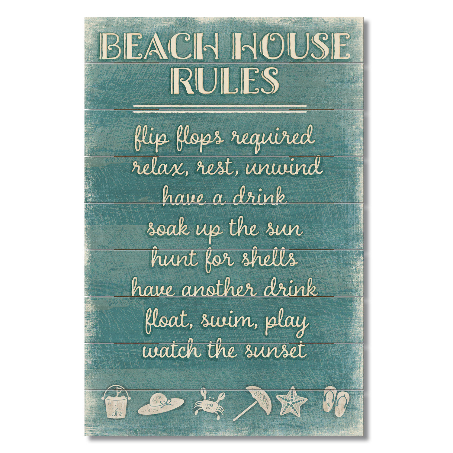 Rosecliff Heights Beach House Rules Wall Décor & Reviews | Wayfair