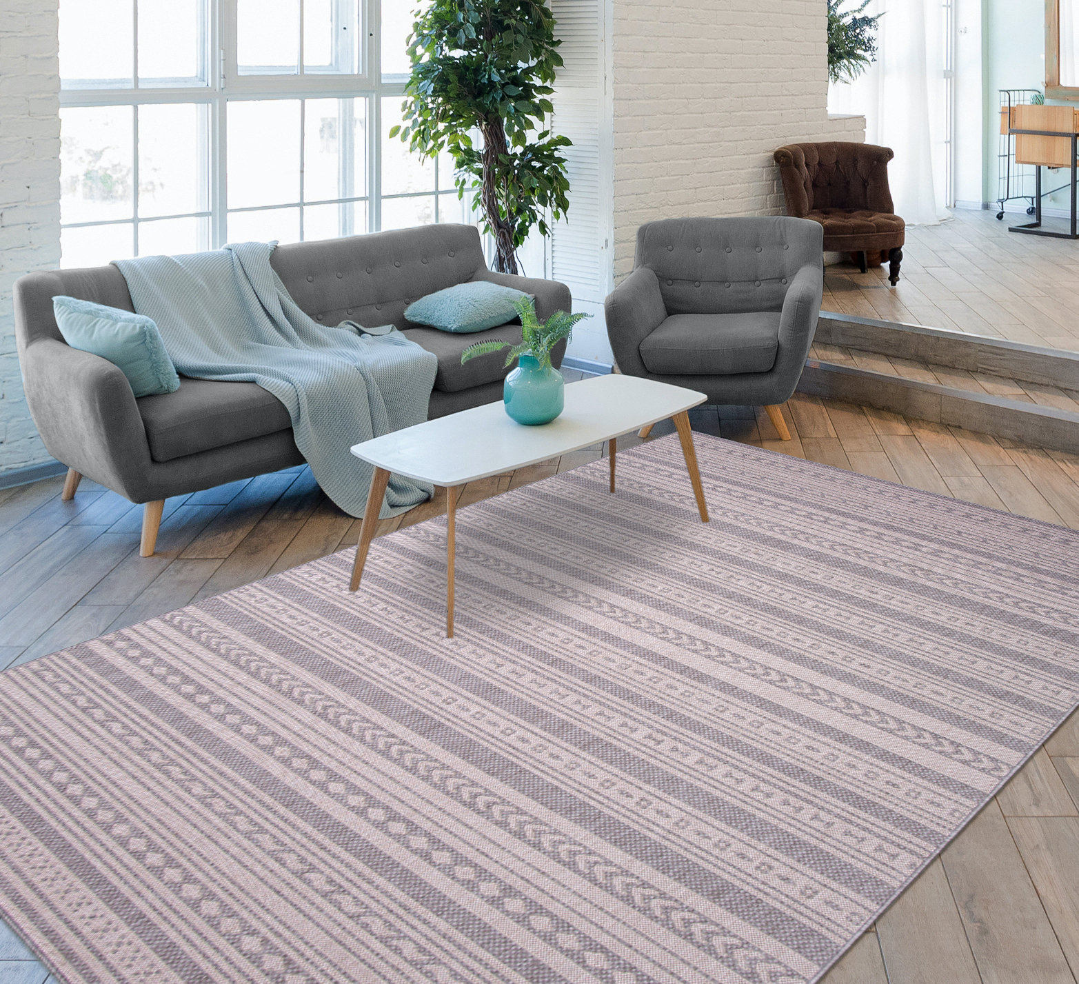Union Rustic Nadine Power Loom Beige/Purple Indoor/Outdoor Rug ...