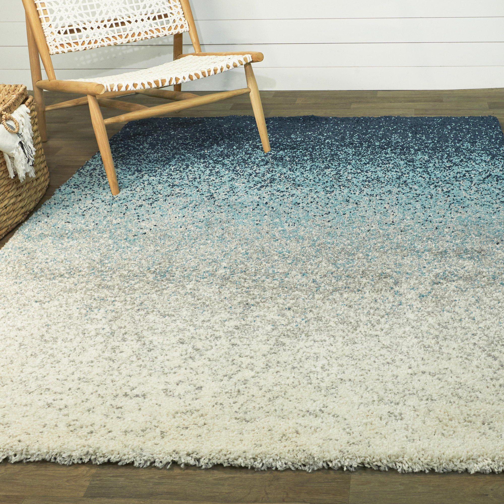Rosecliff Heights Honea Ombre White/Blue Area Rug & Reviews | Wayfair