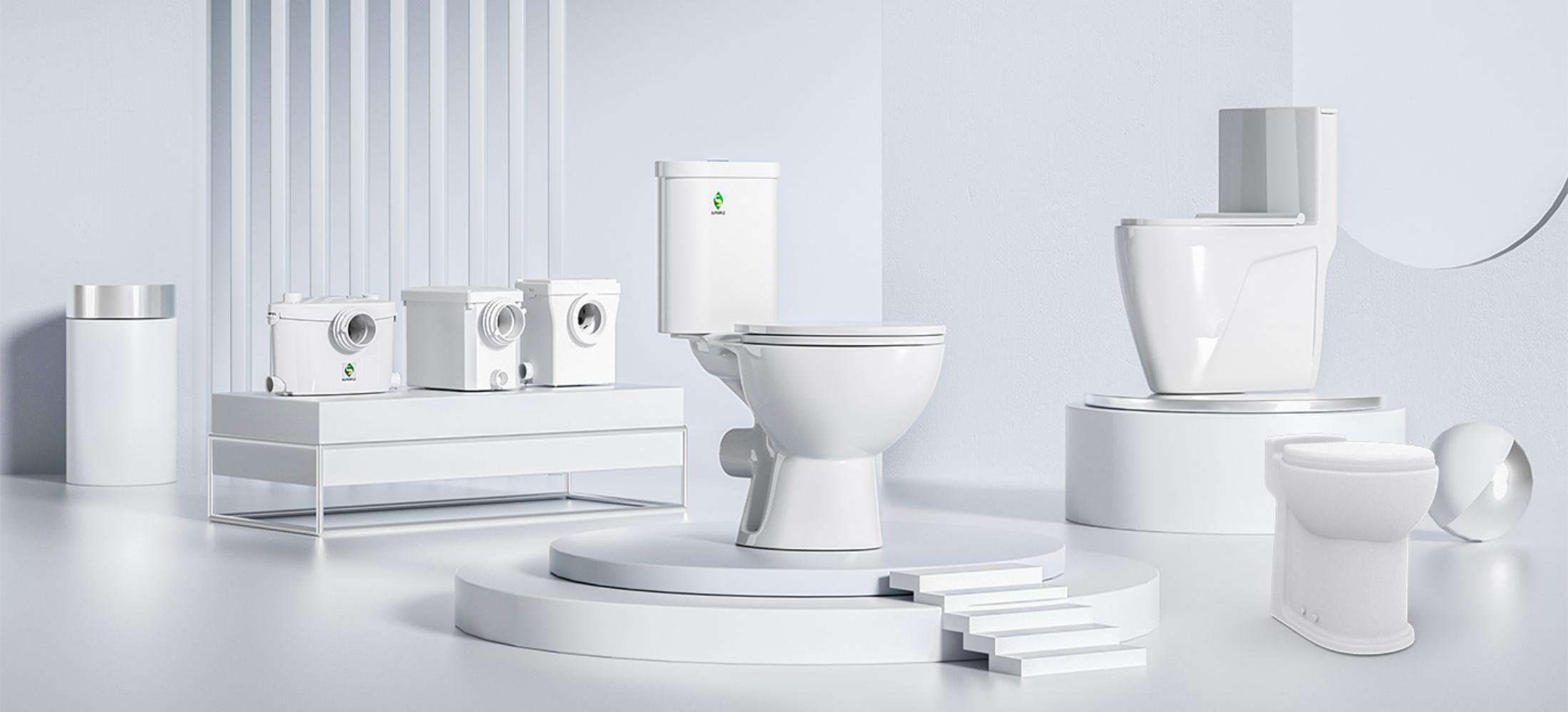 SUPERFLO Macerating Toilet System, Powerful & Durable, Upflush Toilet for Basement Macerator ...