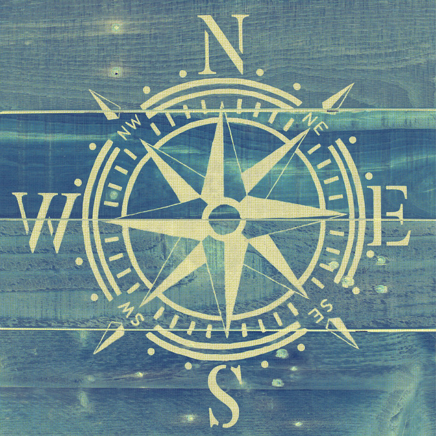 Buy Art For Less Nautical Compass Framed On Canvas by Brandi Fitzgerald ...