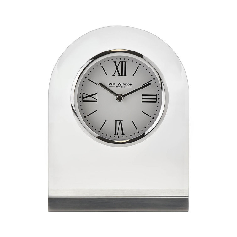 Wm Widdop Analog Crystal Quartz Tabletop Clock in White | Wayfair.co.uk